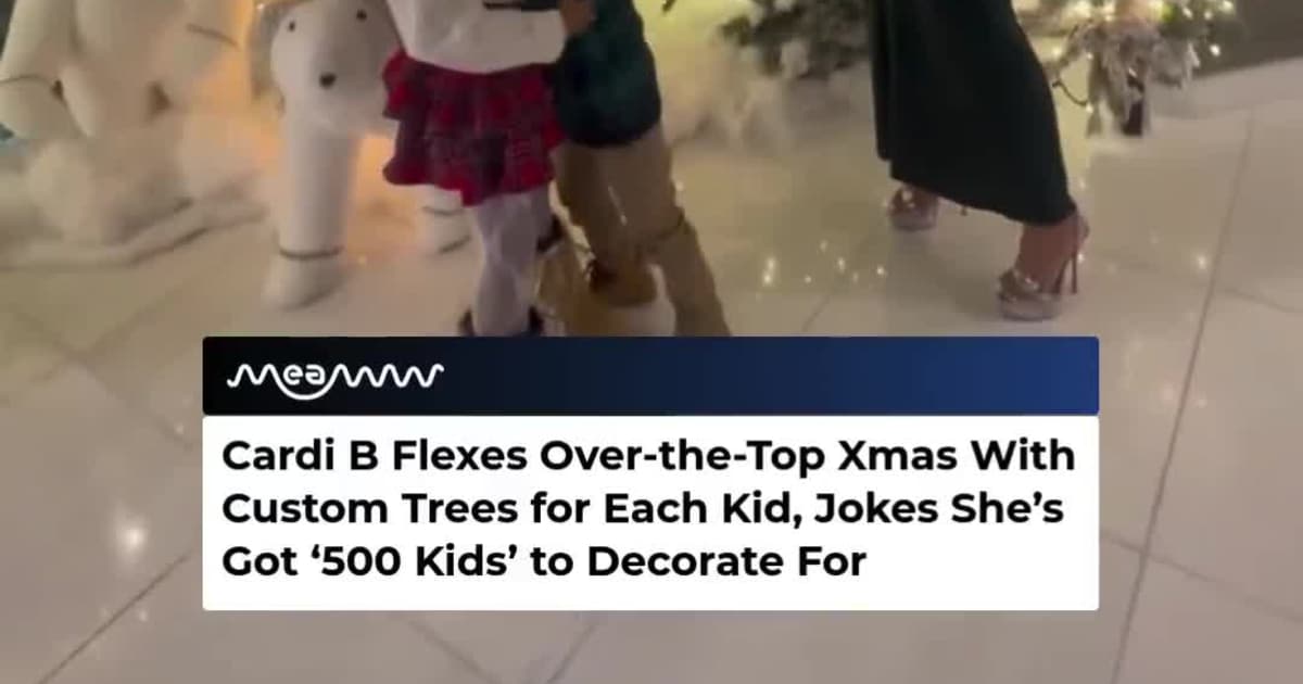 Cardi B Goes Full Christmas Chaos With Custom Trees for Each Kid ...